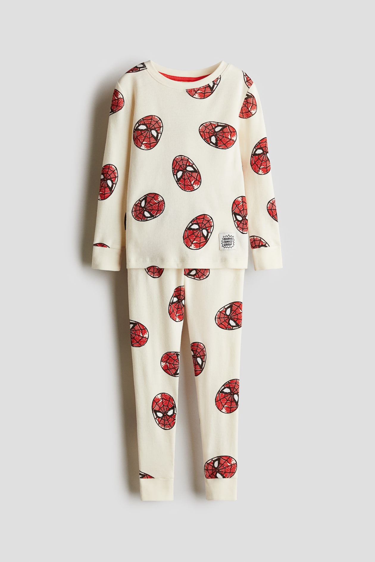 Snug Fit Cotton Jersey Pajamas - Cream/Spider-Man - Kids | H&M US