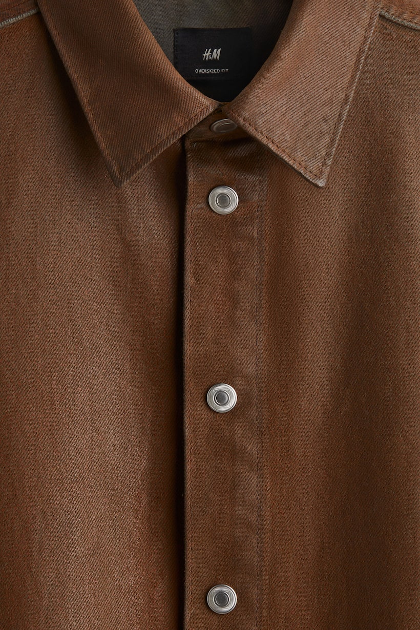 Camisa Oversized Fit en denim - Café - Men | H&M MX
