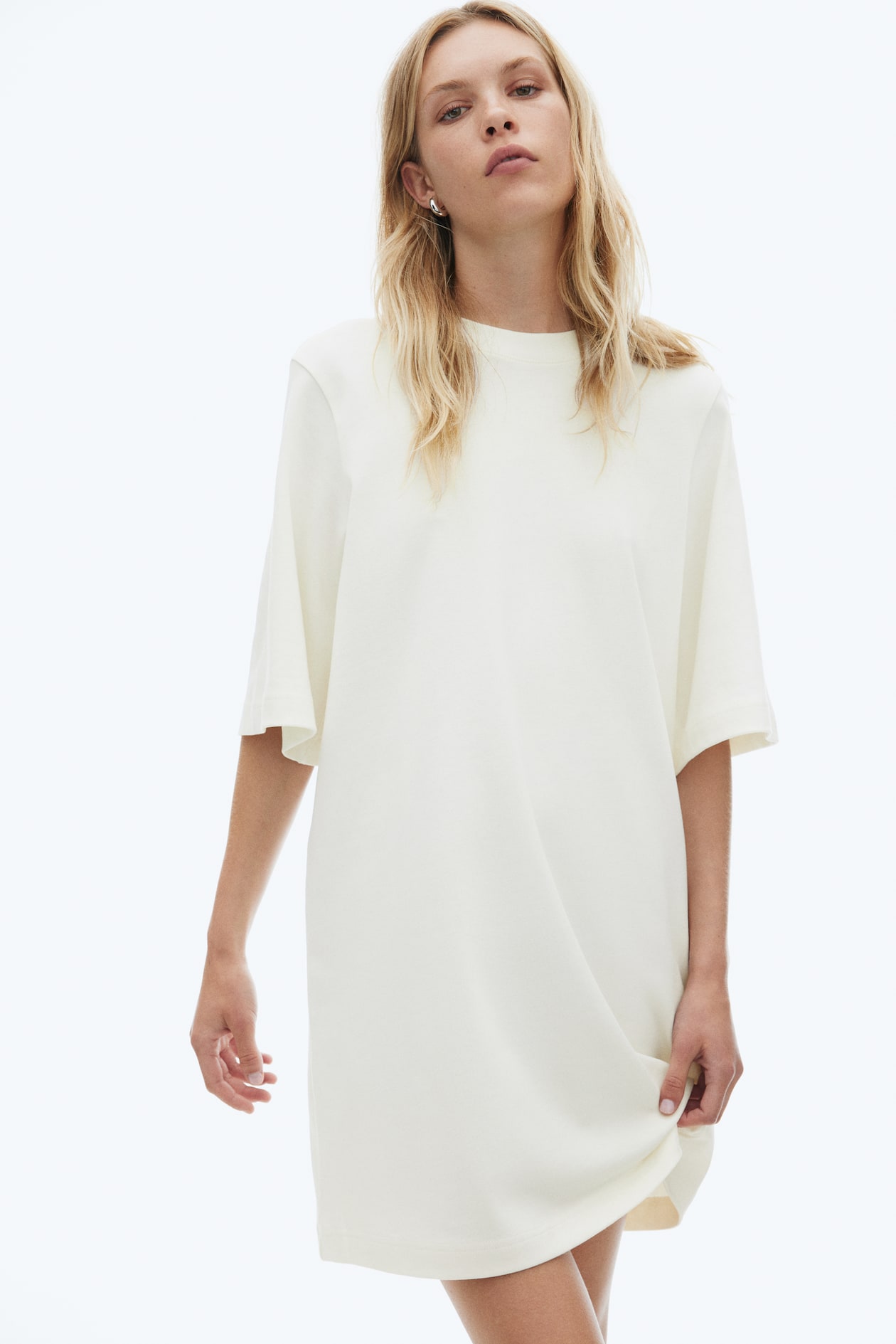 Cotton T-Shirt Dress - Cream - Ladies | H&M US