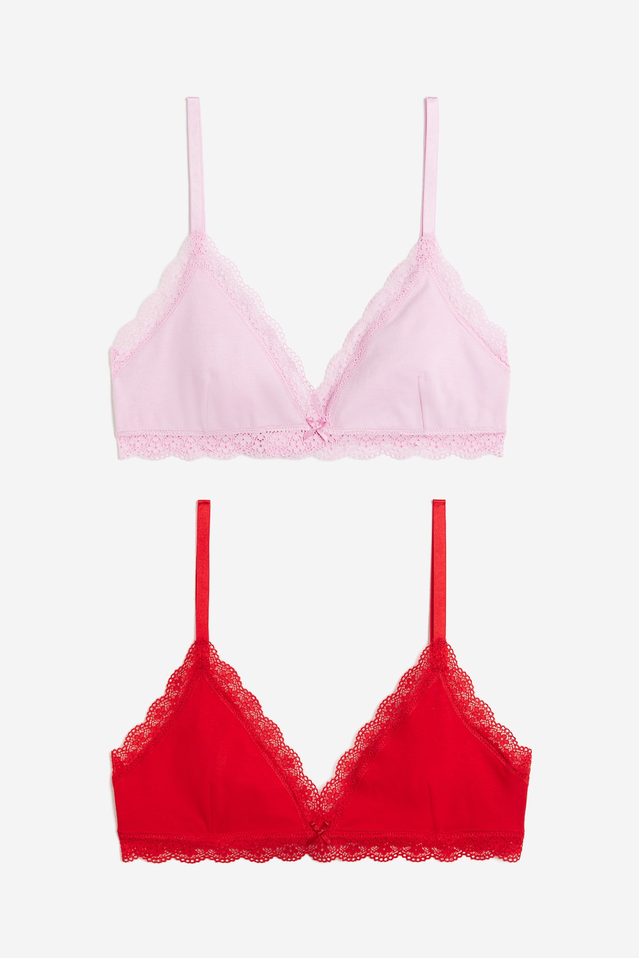 2-pack Bra Tops - Red/light pink - Ladies | H&M US