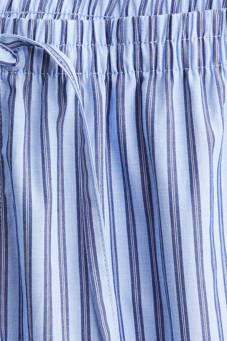 Women's Light blue/striped Cotton Drawstring Pants | H&M US