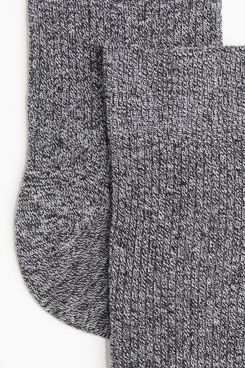 Rib-Knit Socks - Black melange - Men | H&M US