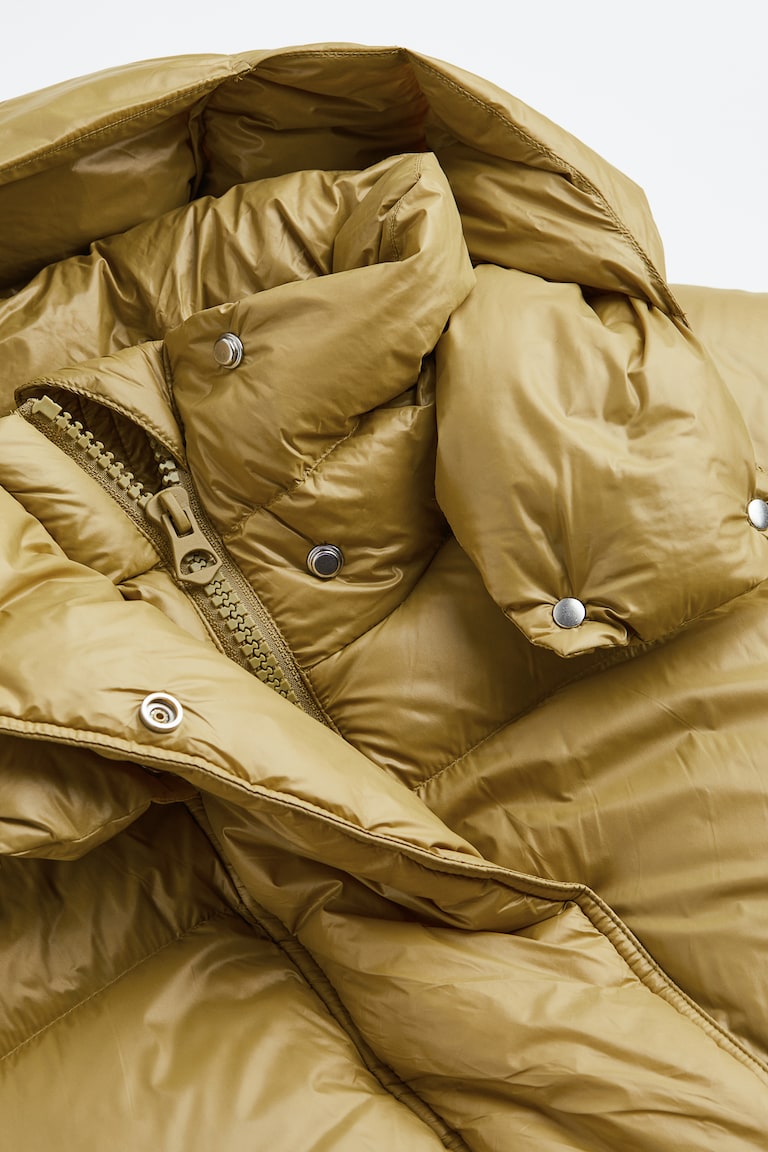 Hooded down jacket - Yellow-beige - Ladies | H&M GB