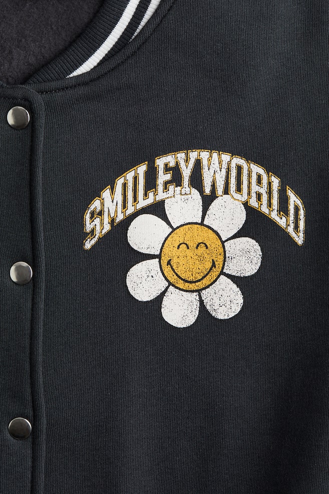 Baseballjacke mit Print - Dunkelgrau/SmileyWorld® - Kids | H&M DE