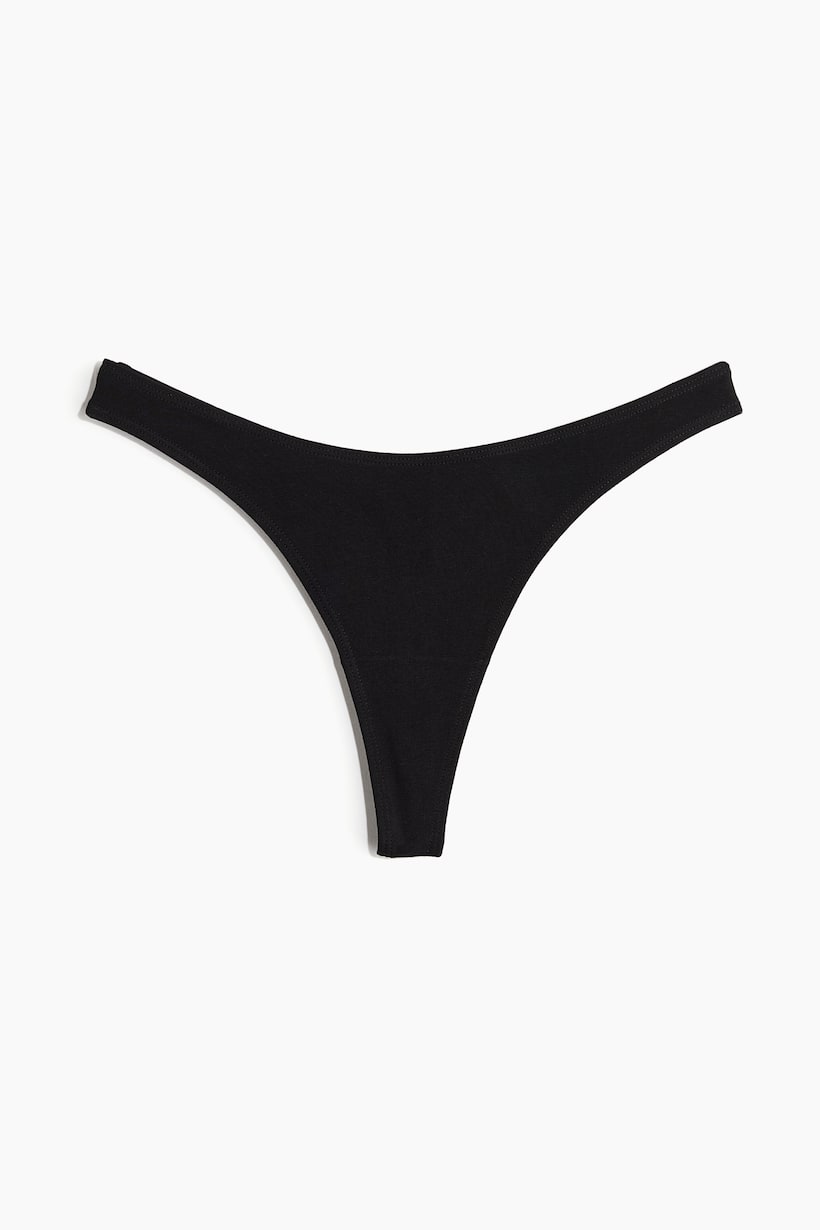 5-Pack Cotton Thong Briefs - Black - Ladies | H&M US