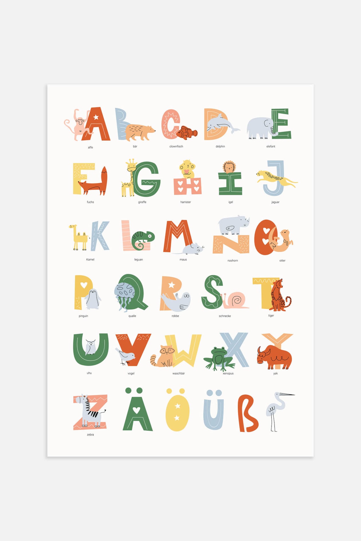 German Abc Poster - Wit/rood/groen - Postery - HOME | H&M NL