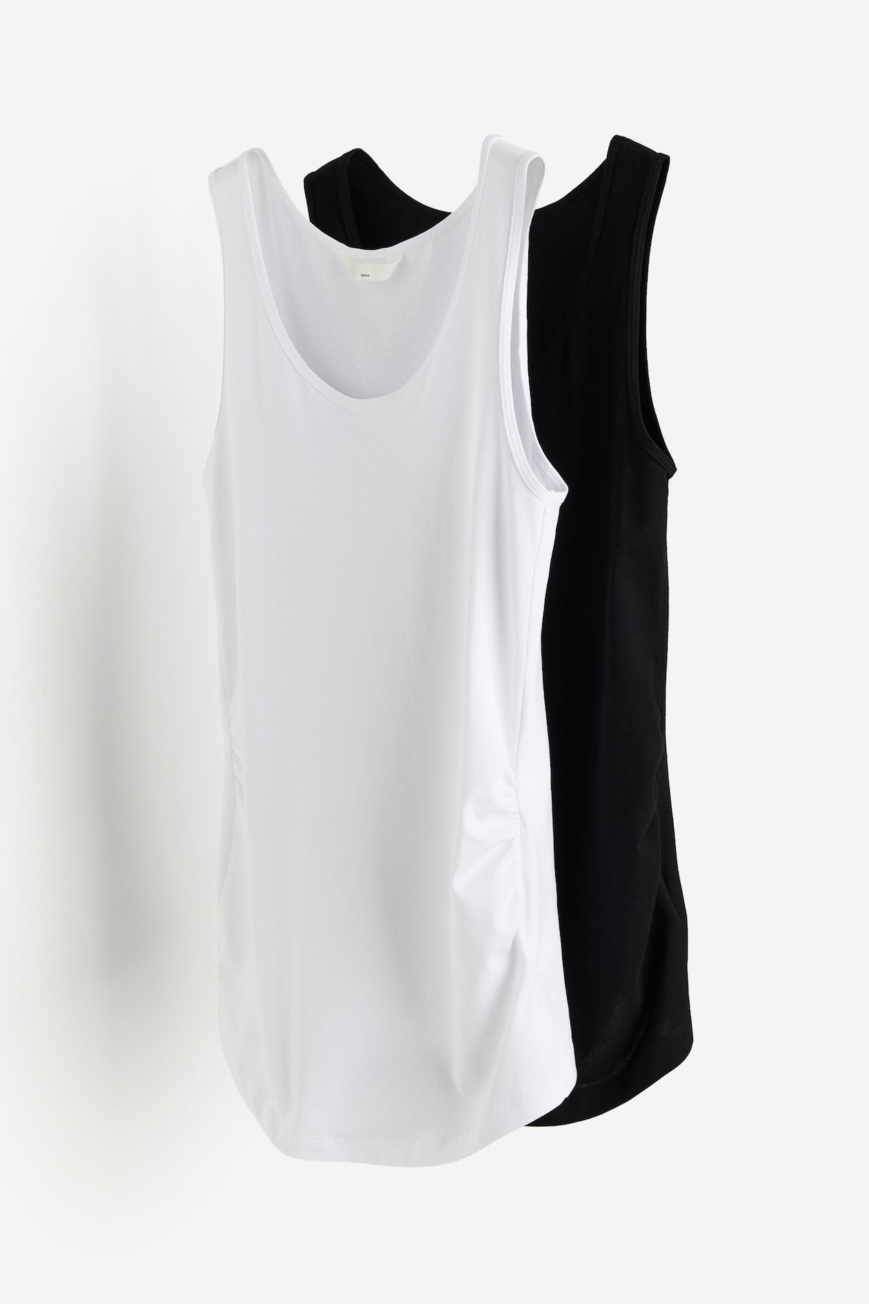 Women's White/black MAMA 2-pack Cotton Tank Tops | H&M US