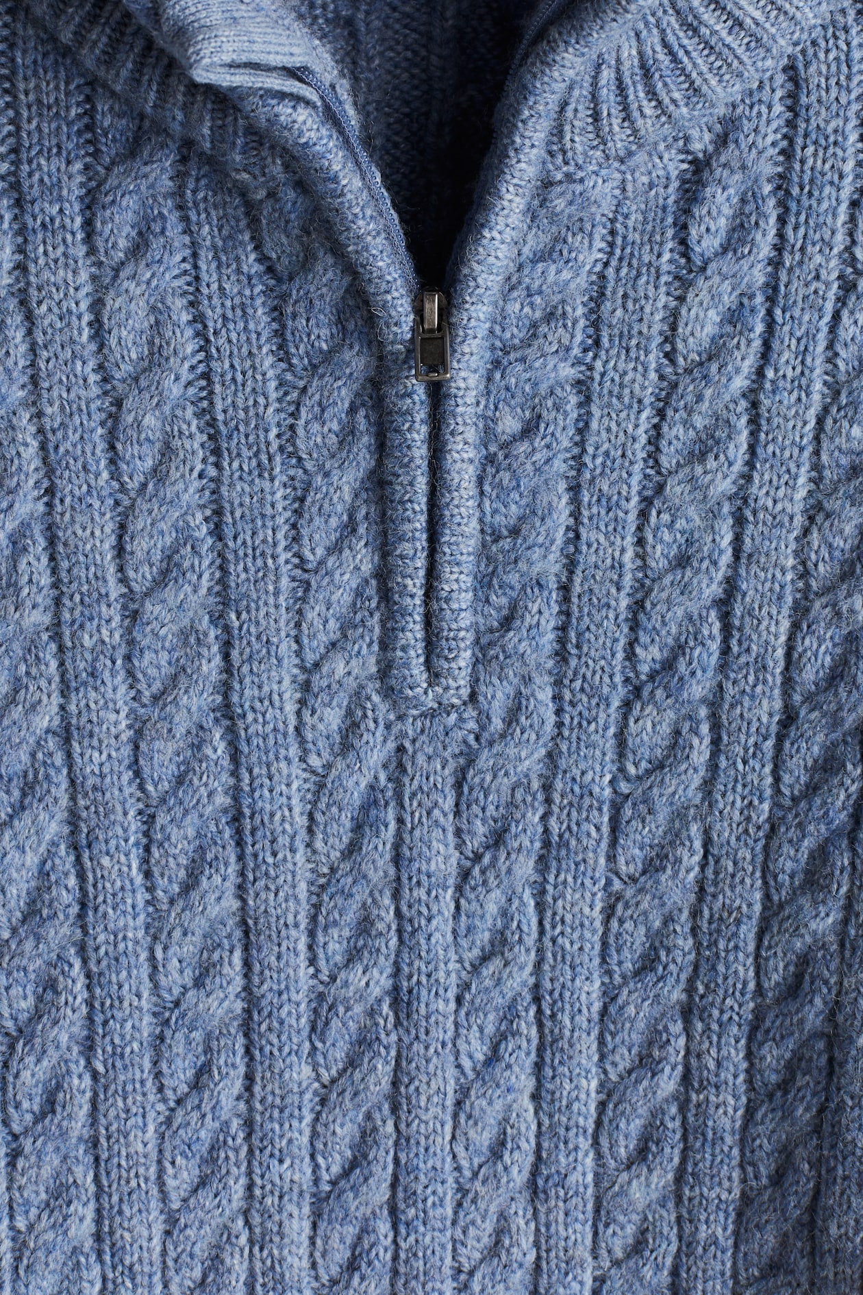 Dusty blue Cable-Knit Half-Zip Sweater for kids | H&M US