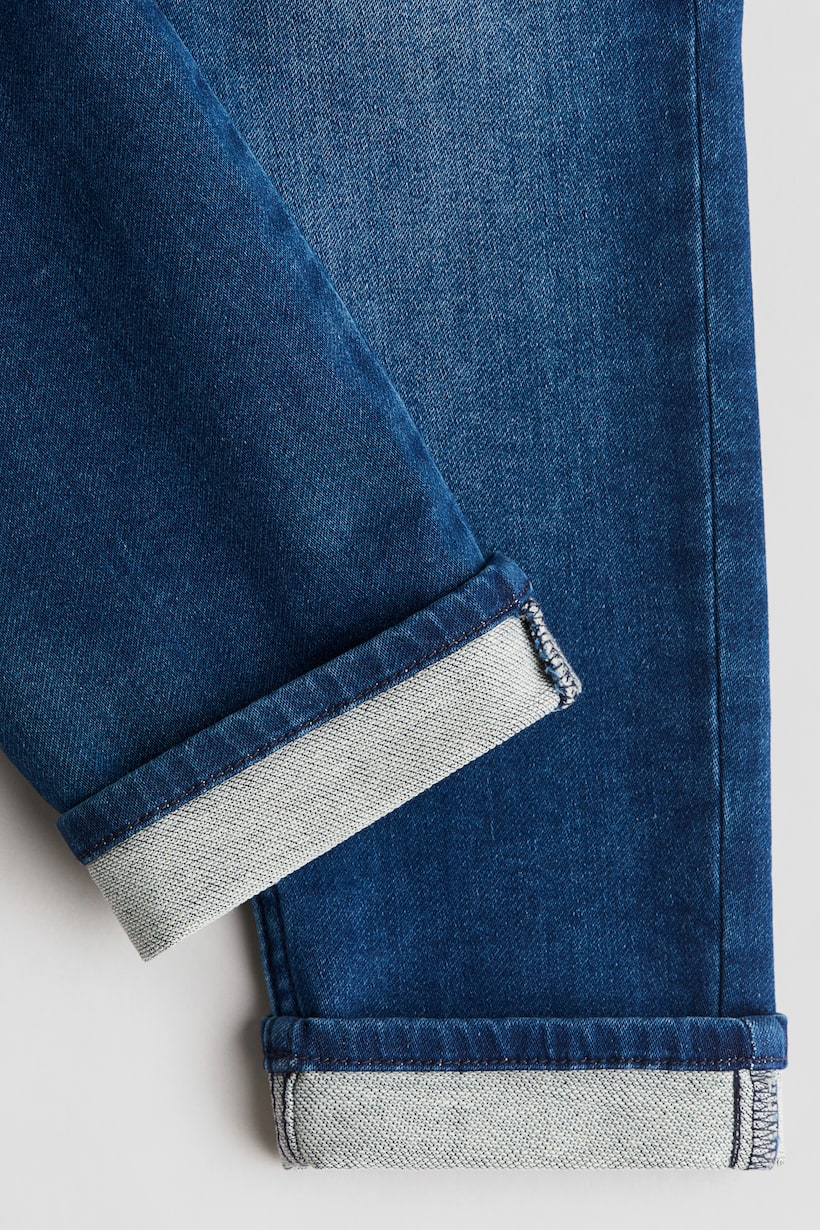 Cotton Denim Joggers - Dark denim blue - Kids | H&M US