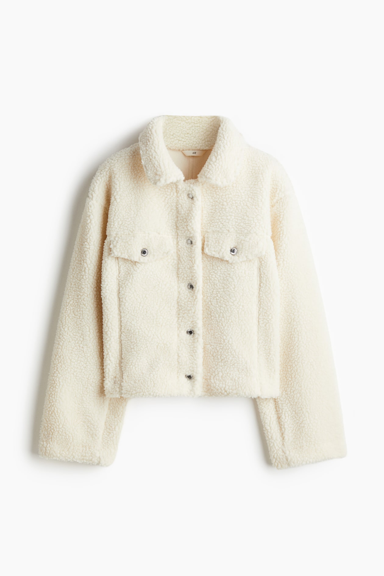 Women's Cream Button-front teddy jacket | H&M IN
