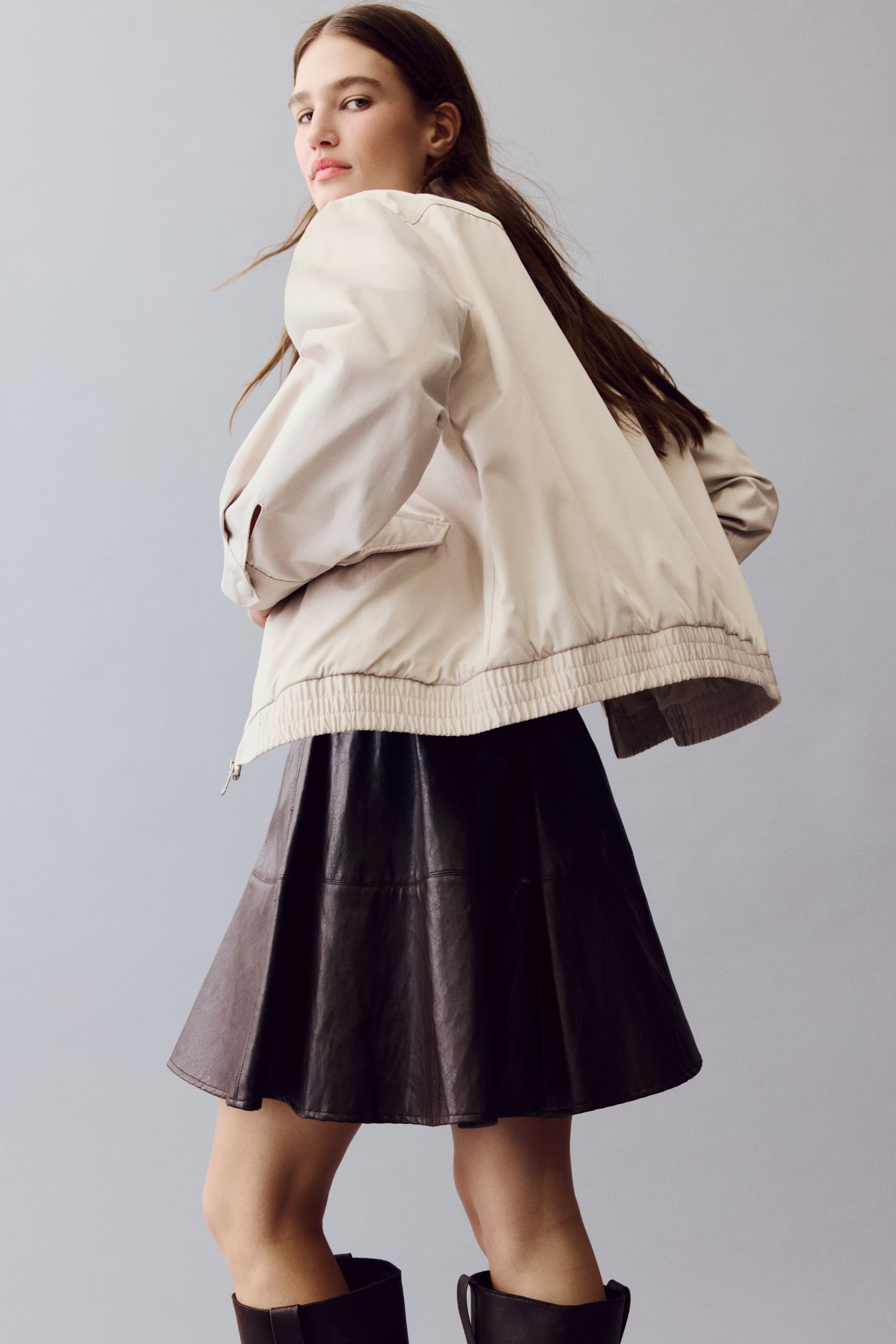 Chimney-Collar Jacket - Light beige - Ladies | H&M PH