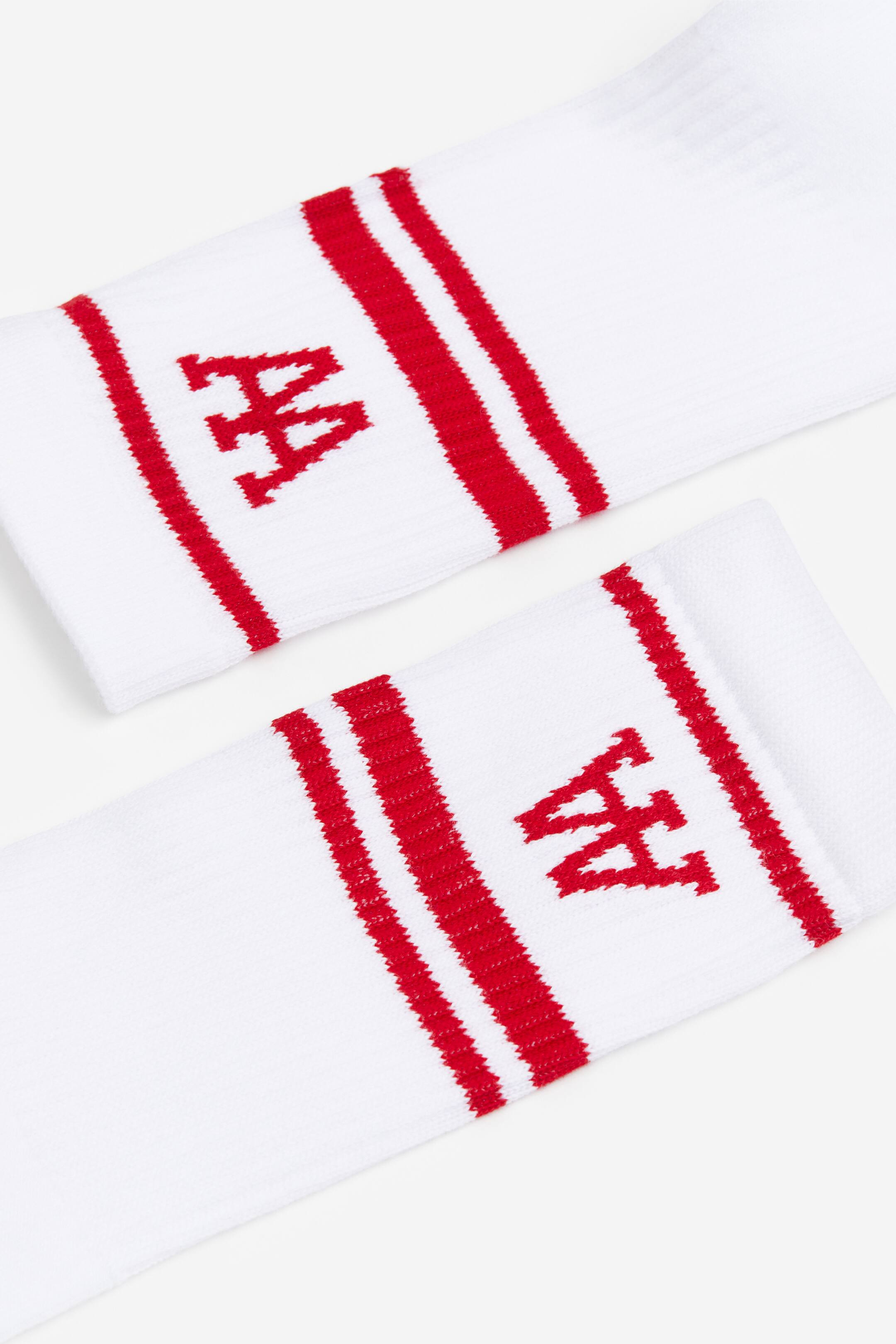 Con 2-pack Socks - White/red - Men | H&M DE