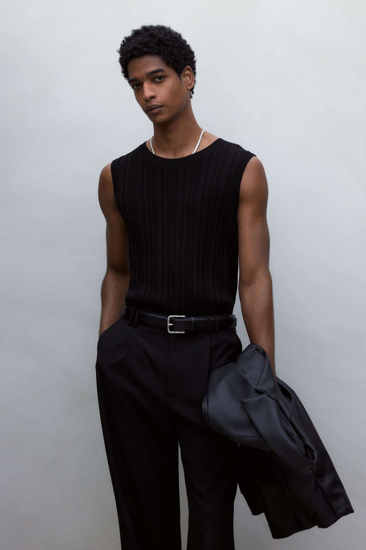 Slim-Fit Ribbed Tank Top - Black - Men | H&M US