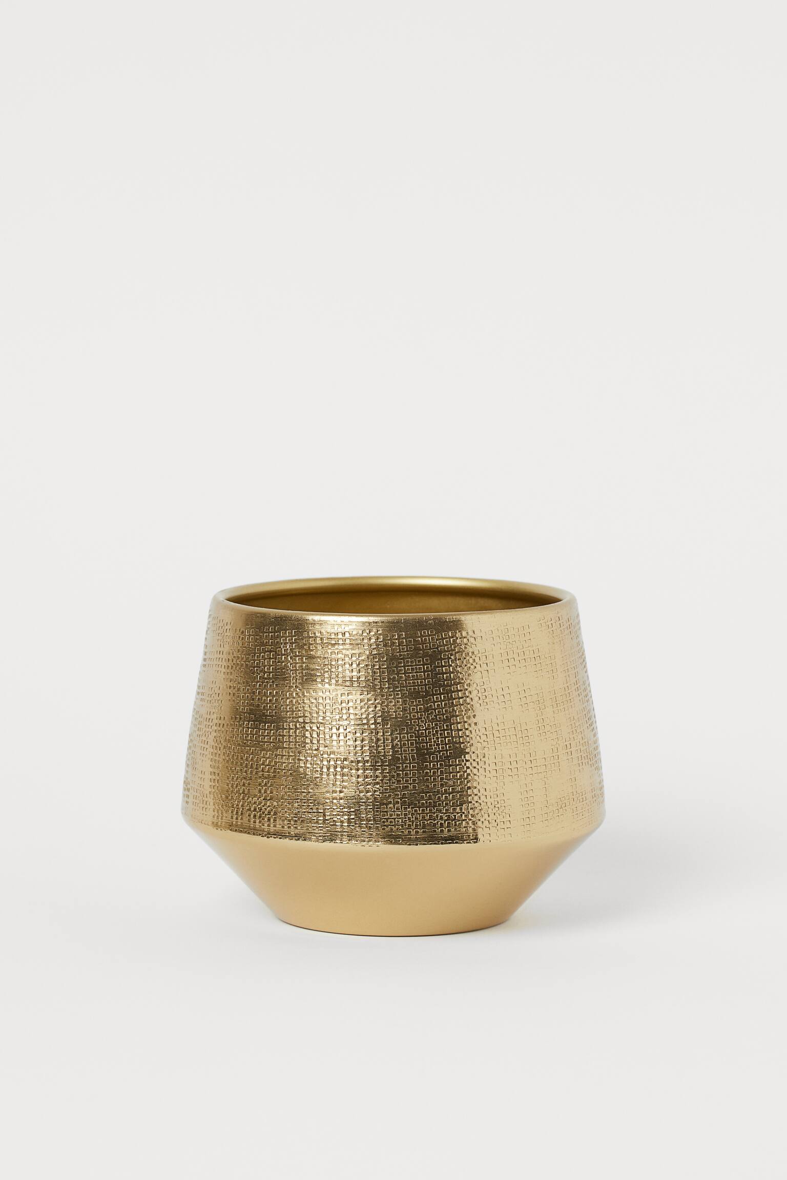 Small Metal Plant Pot - Gold-colored - Home All | H&M CA