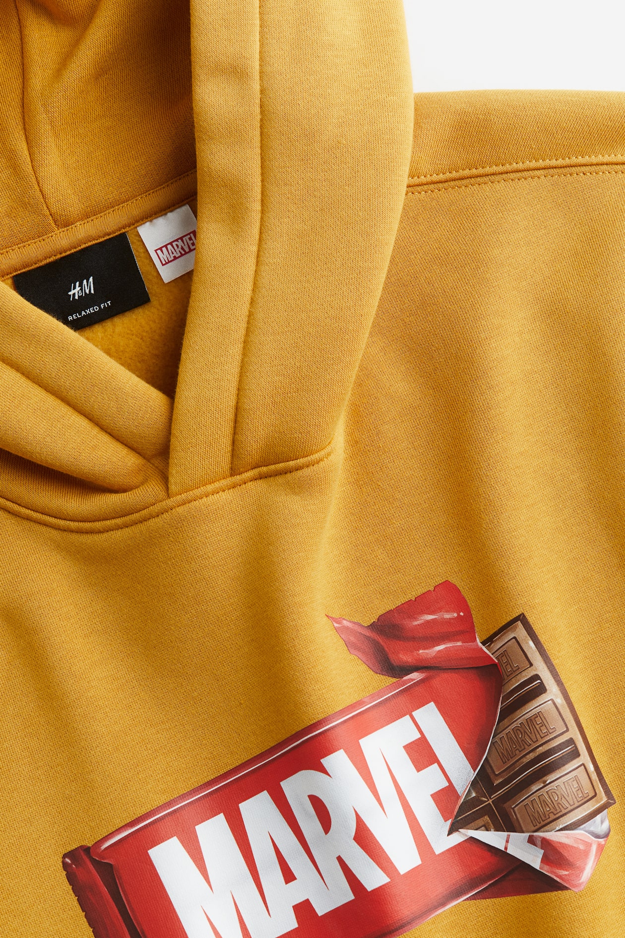 Men’s Mustard yellow/Marvel Comics Loose Fit Hoodie | H&M US