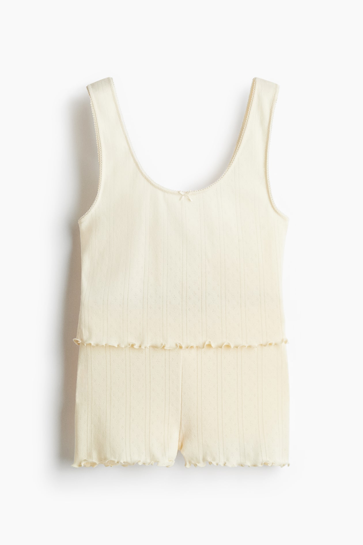 Women's Light yellow Cotton pointelle pyjamas | H&M US