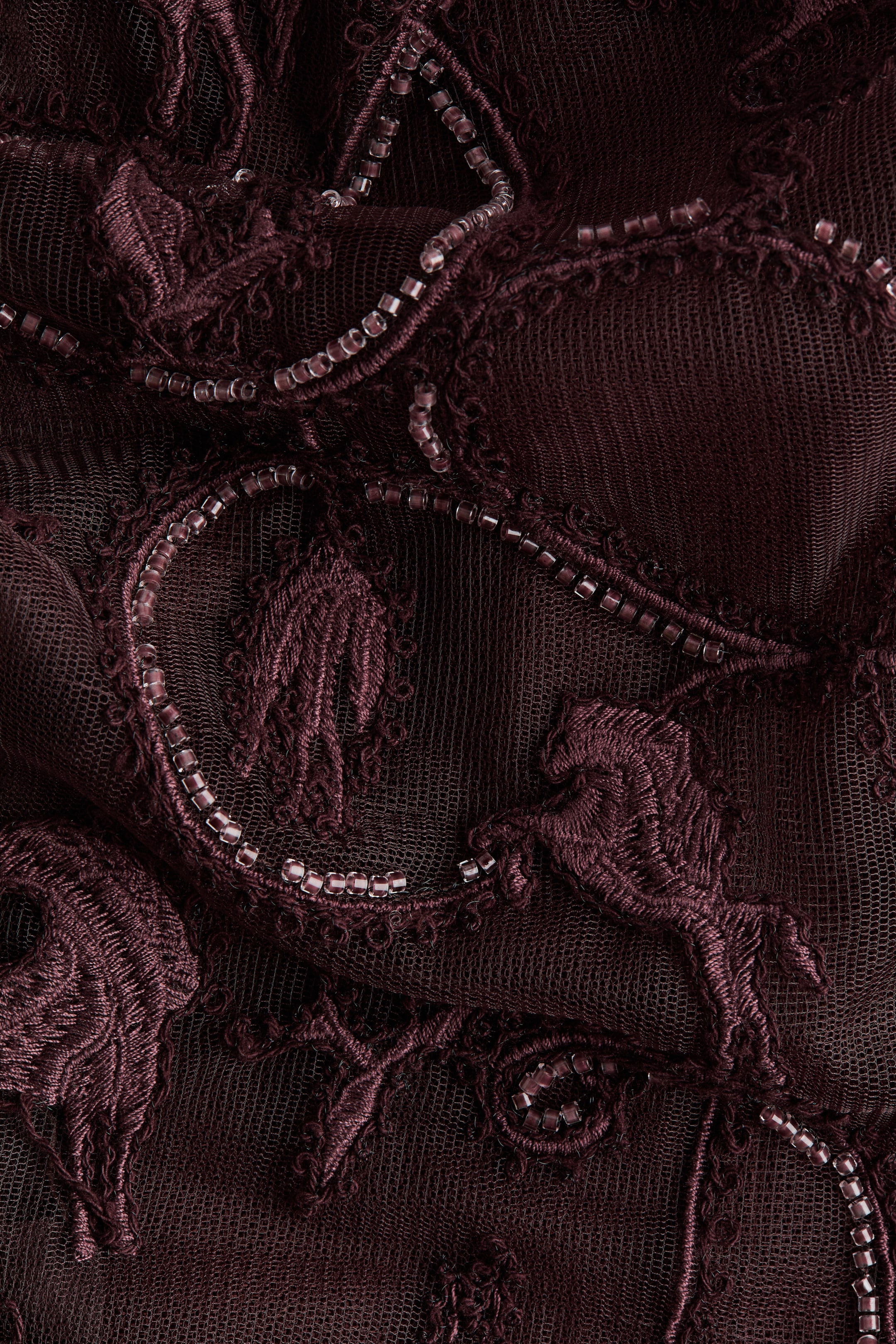 Women's Burgundy Embroidered wool-blend waistcoat | H&M SG