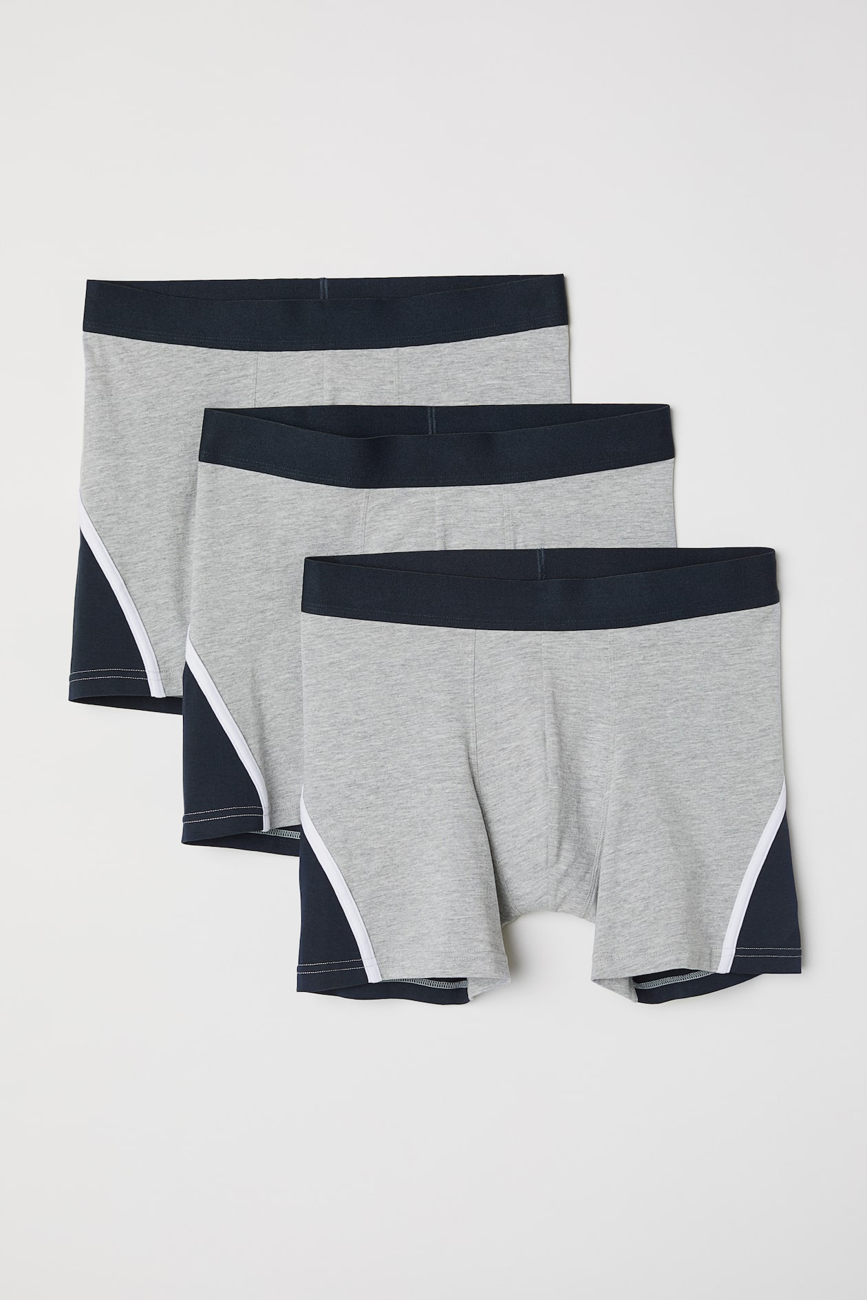 Boxers mi-longs, lot de 3 - Gris clair chiné - HOMME | H&M FR