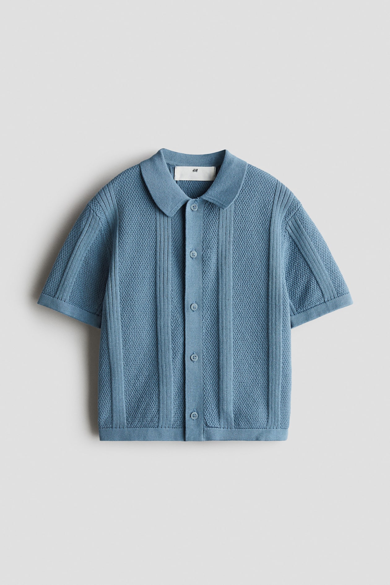 Textured-Knit Shirt - Dark turquoise - Kids | H&M US