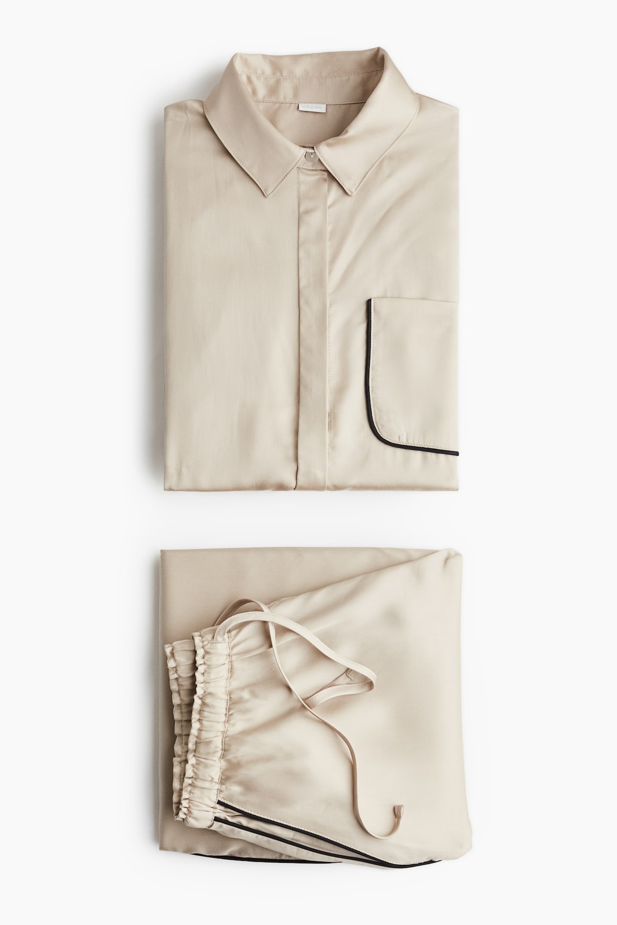 Women's Beige Satin Pajamas | H&M US