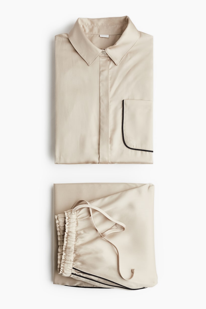 Satin Pajamas - Beige - Home All | H&M US