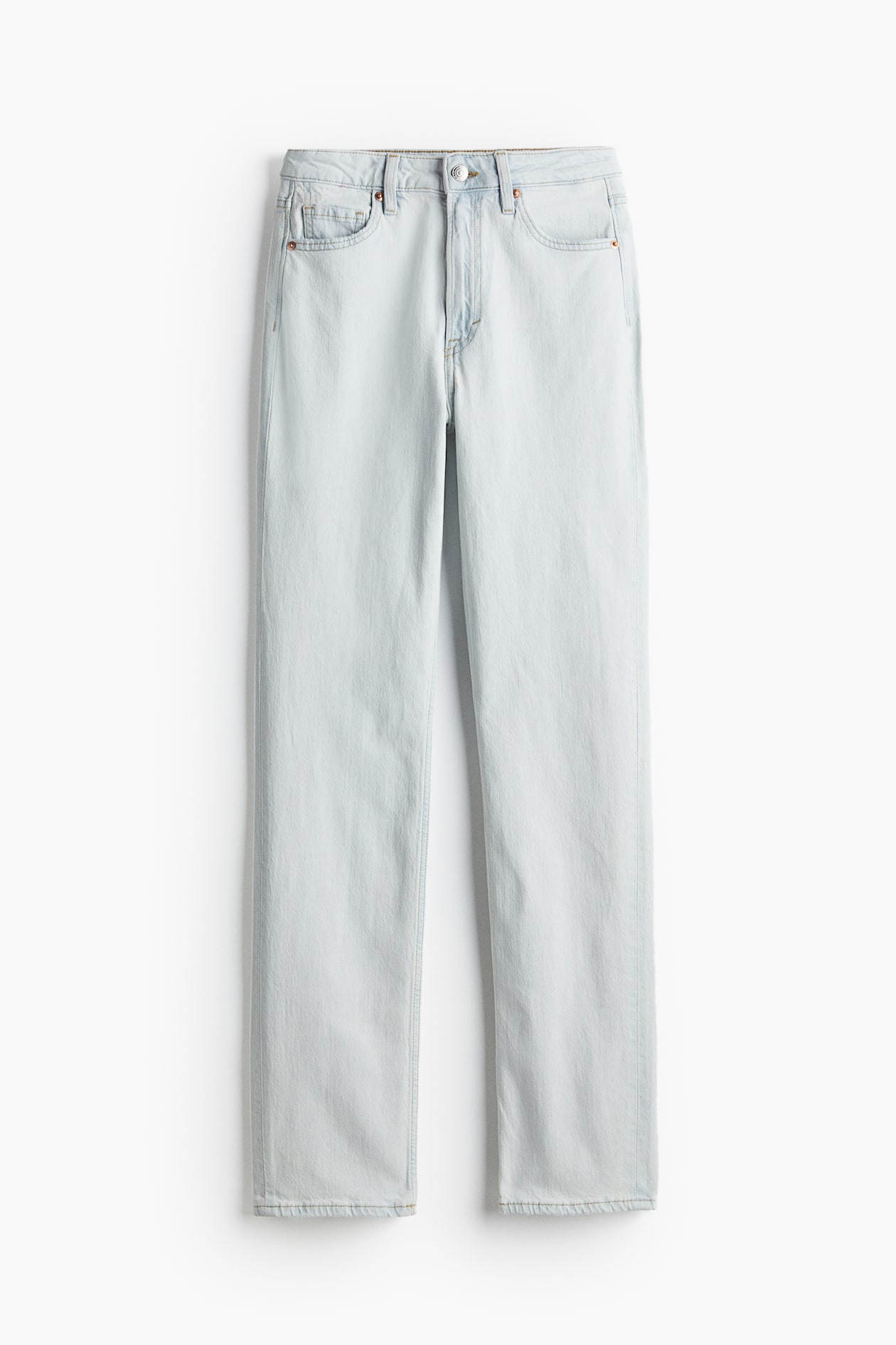 Women's Pale denim blue Slim Straight High Jeans | H&M IN