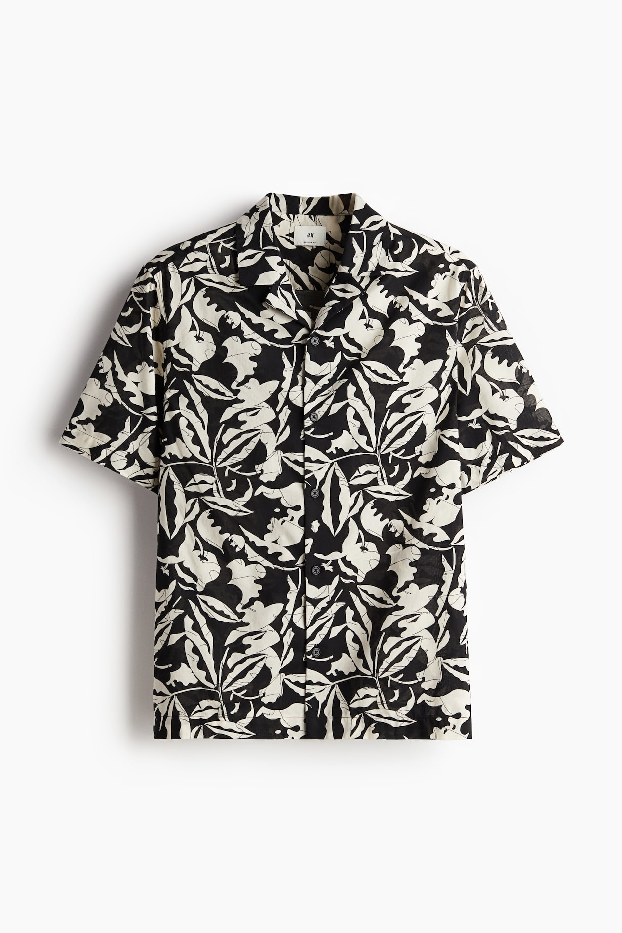 Regular Fit Patterned resort shirt - Black/Patterned - Men | H&M IN