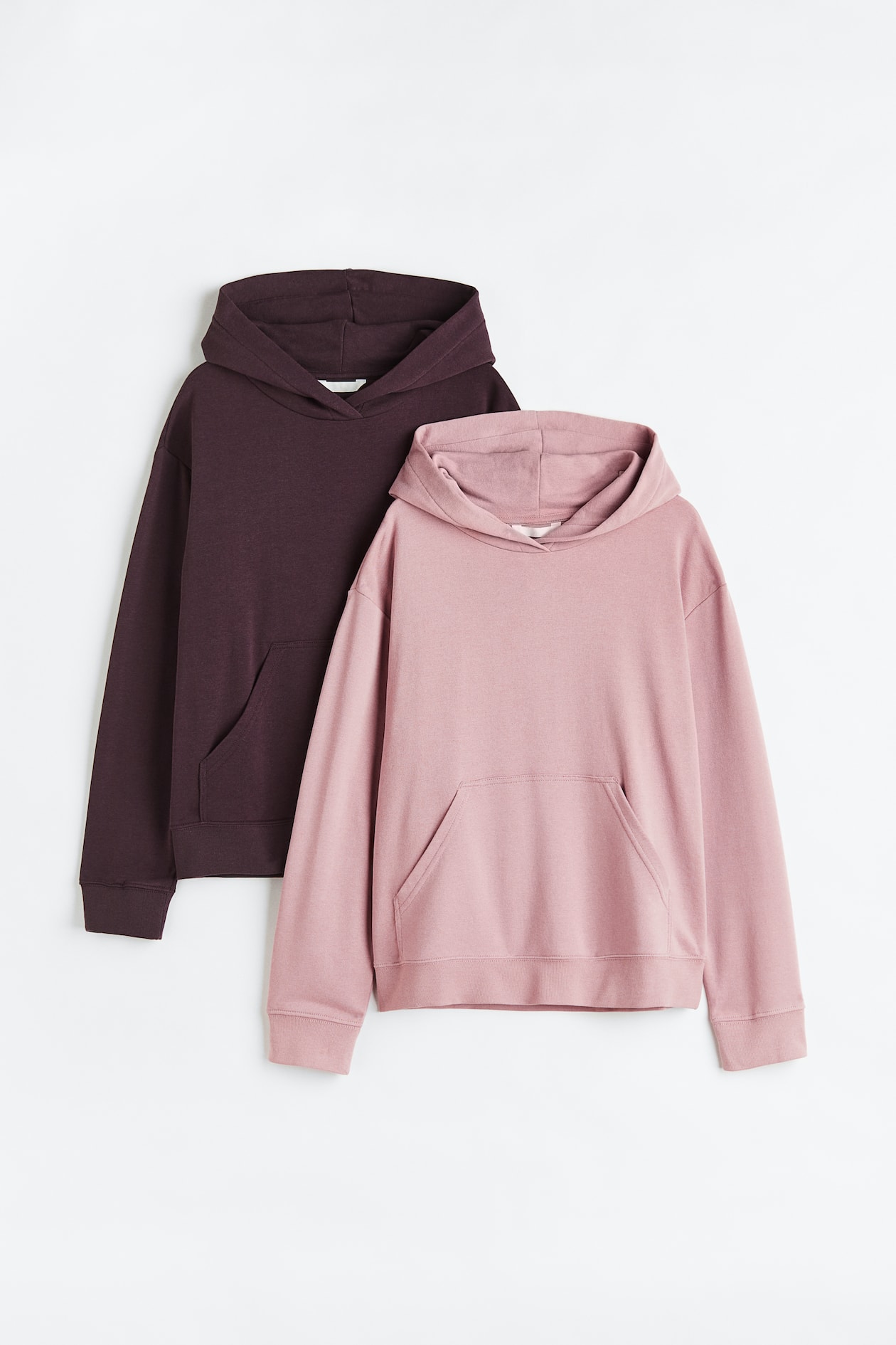 2er-Pack Hoodies - Langarm - Normale Länge - Dunkelbraun/Altrosa - Ladies | H&M AT