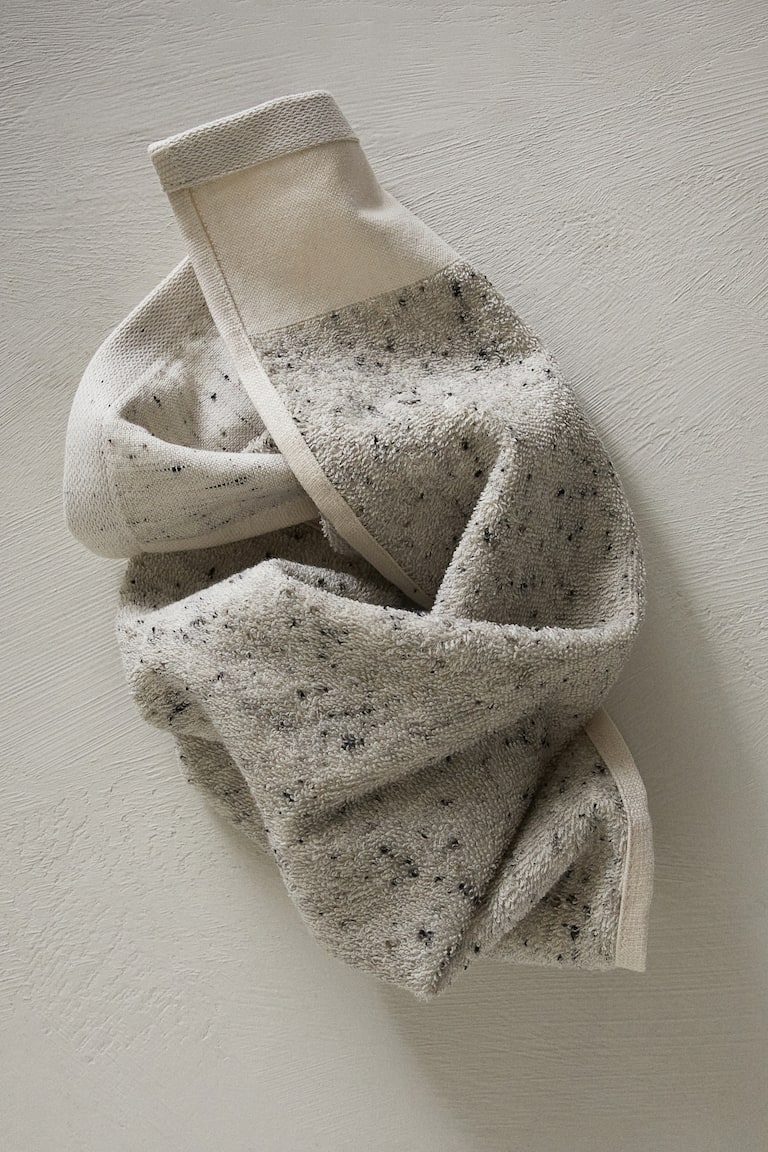 Cotton Guest Towel with Fiber Neps - Light gray/patterned - Home All ...