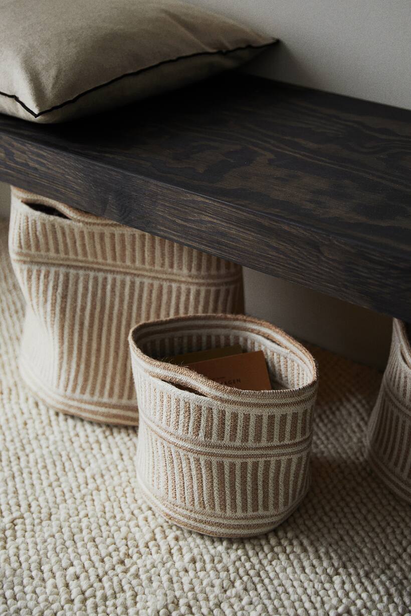 Beige/patterned Small Patterned Storage Basket at H&M Home | H&M US
