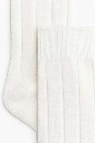 Rib-Knit Socks - White - Men | H&M US