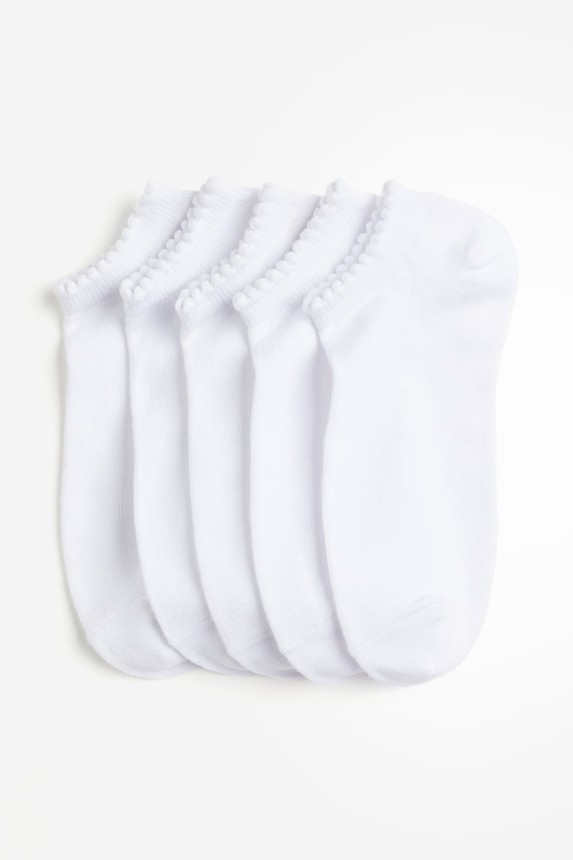 5-pack Ankle Socks - White - Ladies | H&M US