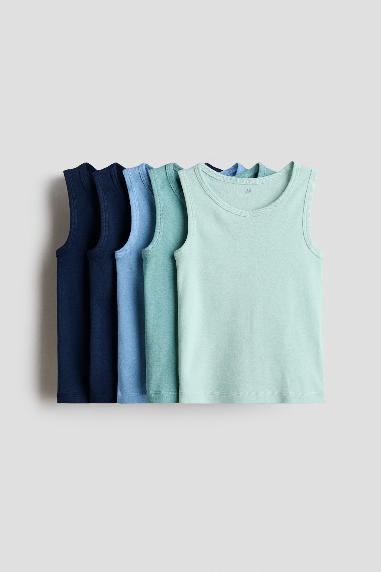 Mint green/blue 5-pack Cotton Tank Tops for kids | H&M US
