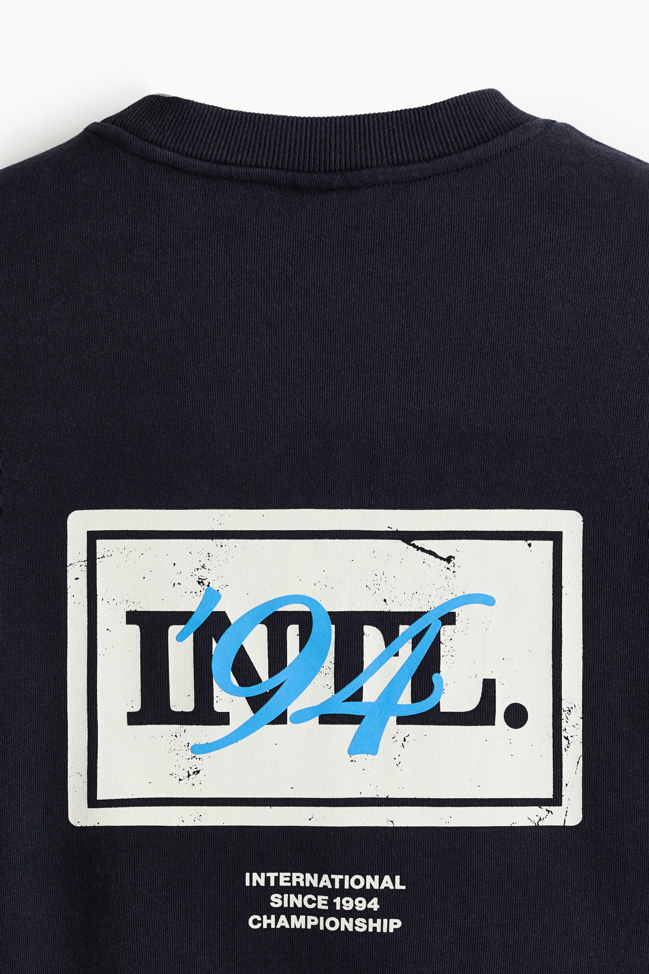 Loose Fit Printed Sweatshirt - Dark blue/INTL. 94 - Men | H&M HK