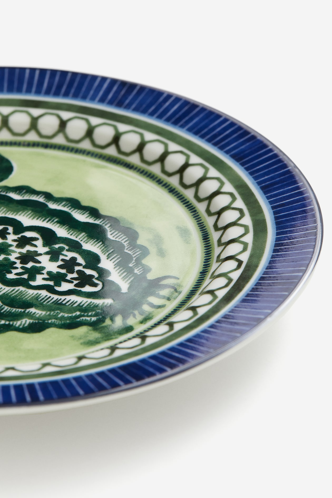 Medium-sized Porcelain Plate - Dark blue/green - Home All | H&M US