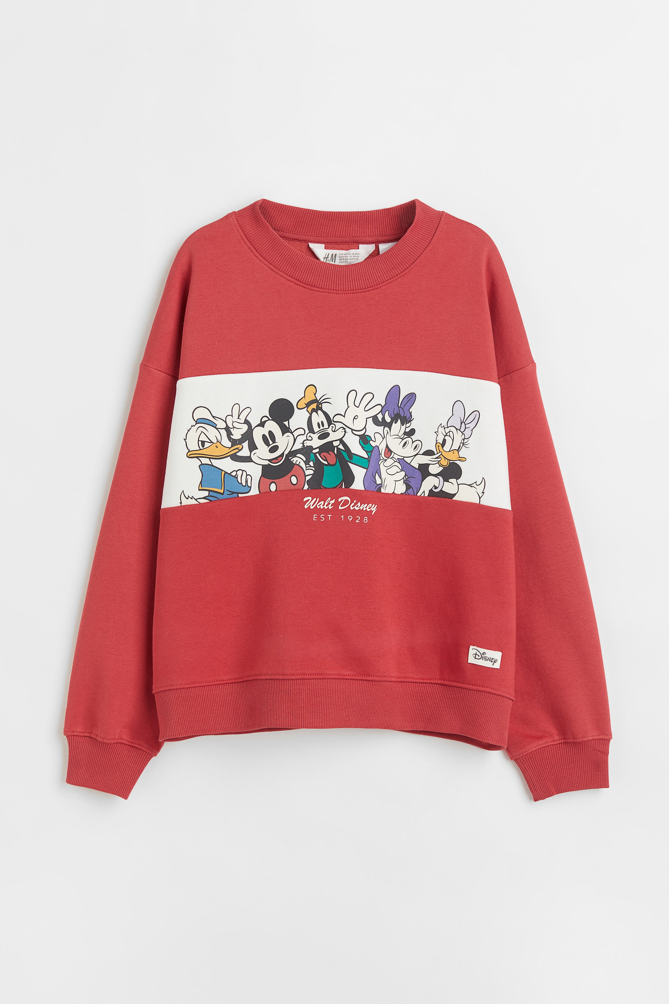 Oversize Print Sweater - Red/Mickey Mouse - Kids | H&M AU
