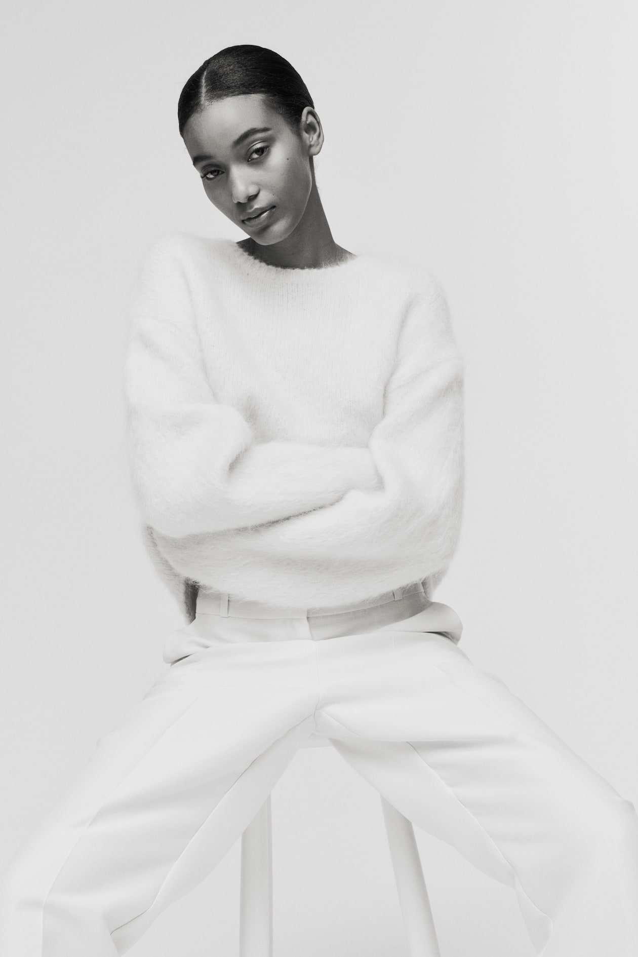 Women's Cream High-Waist Dress Pants | H&M US