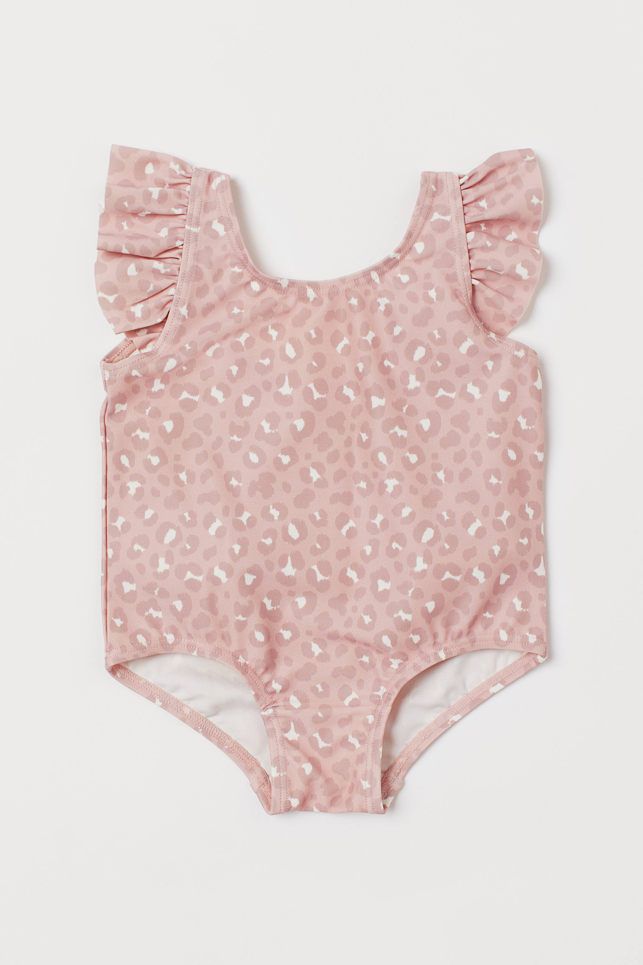 Volánkové plavky - Světle růžová/leopardí potisk - DĚTI | H&M CZ