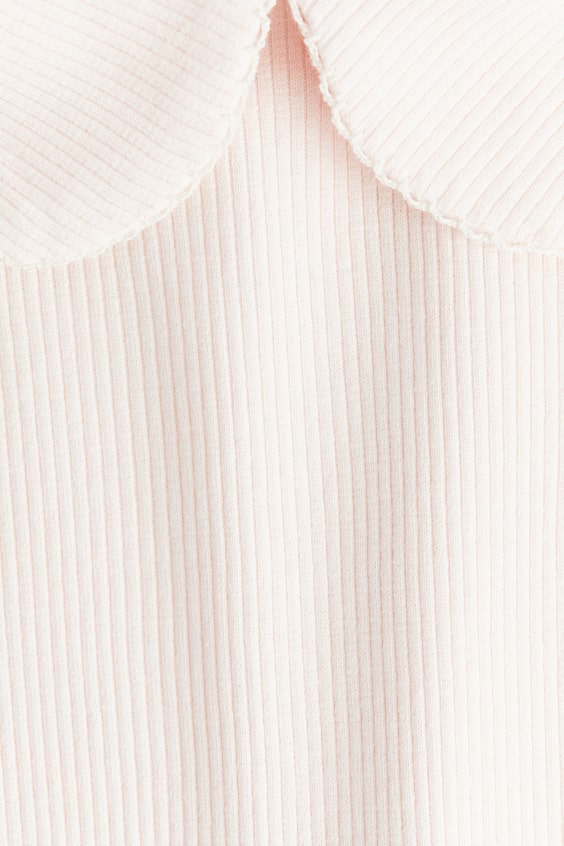 Picot-trimmed cotton top - Light pink - Kids | H&M MY