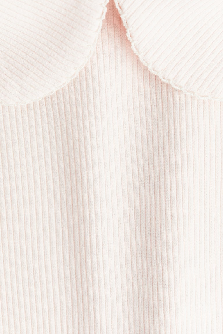 Picot-trimmed cotton top - Light pink - Kids | H&M MY