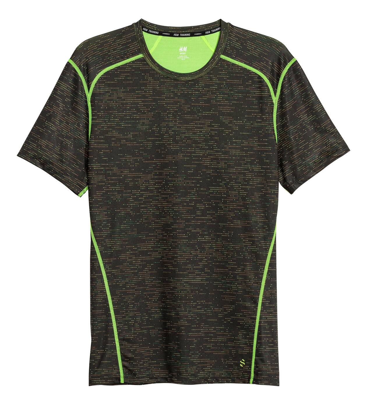 Short-sleeved sports top - Short sleeve - Black/dotted - Men | H&M CA