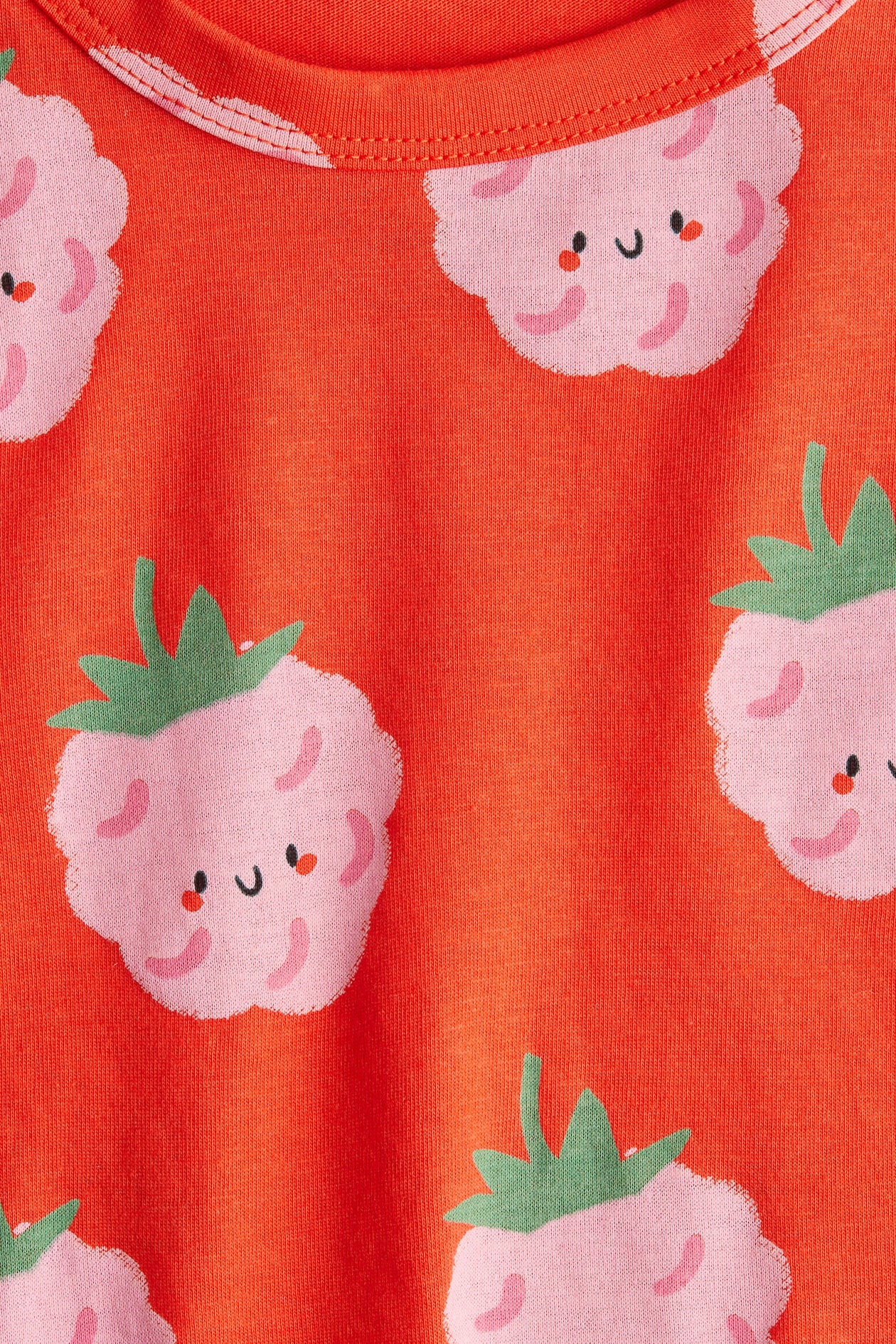 - Printed Jersey Top - Bright red/raspberries - Kids | H&M US