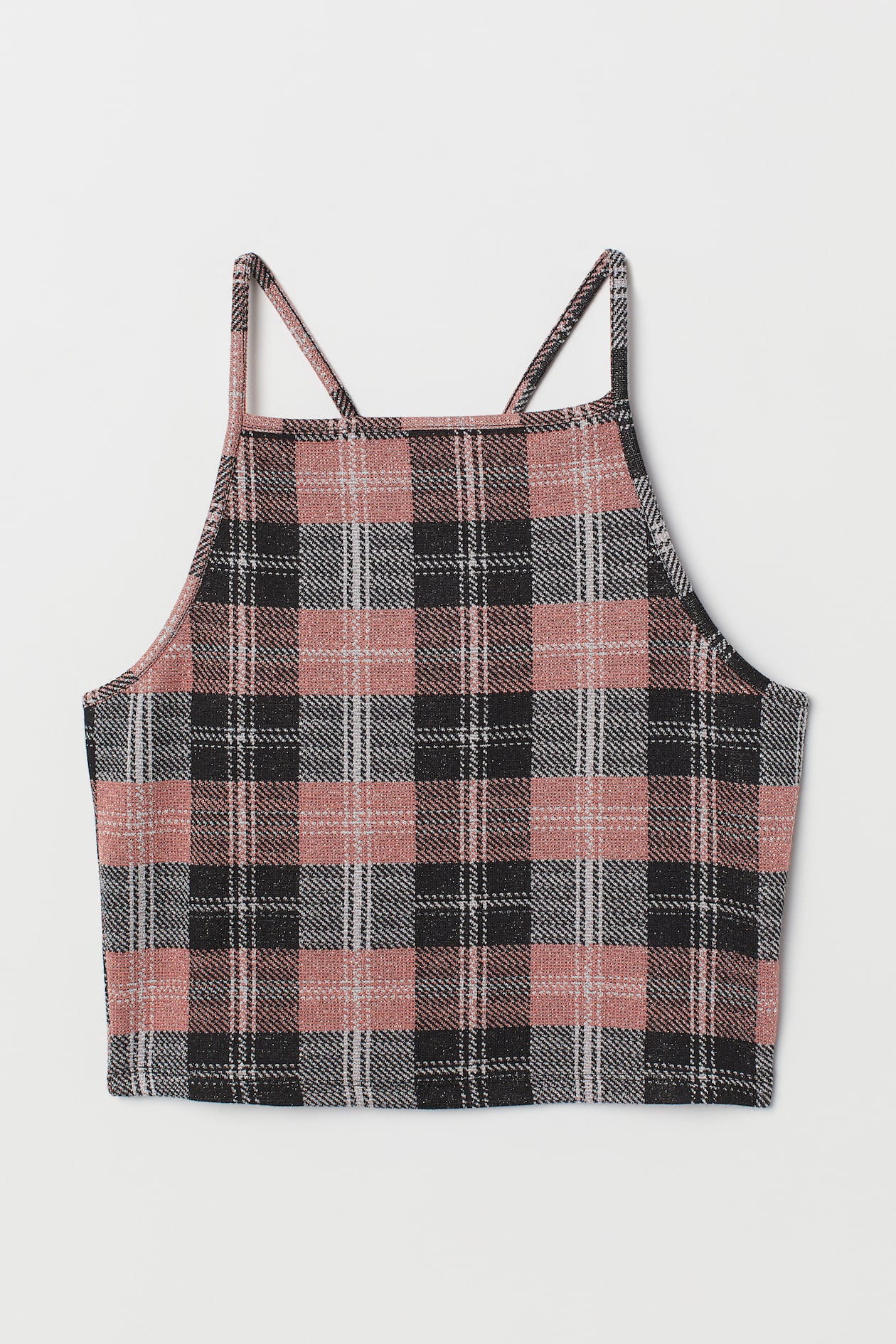 Kort topp - Ermeløs - Kort - Rosa/Rutet - DAME | H&M NO