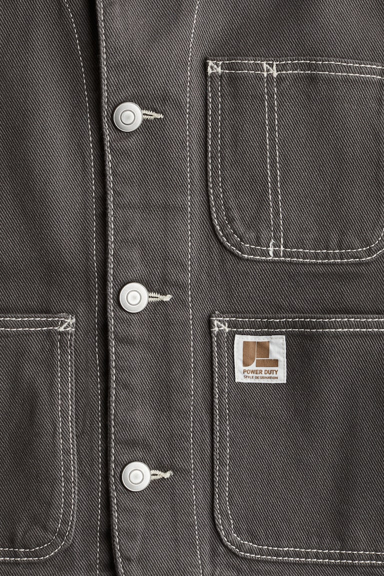 Cotton Twill Shacket - Dark gray - Kids | H&M US