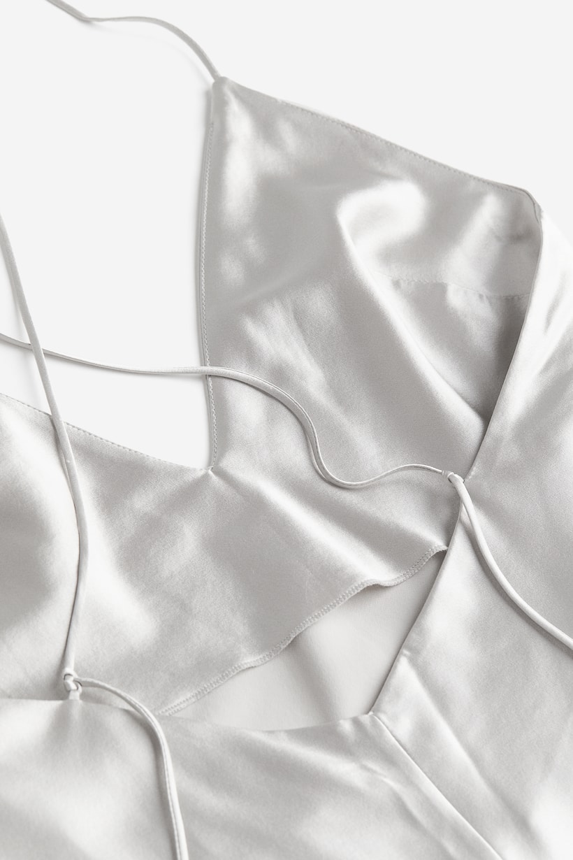 Women's Light grey Silk slip dress | H&M GB