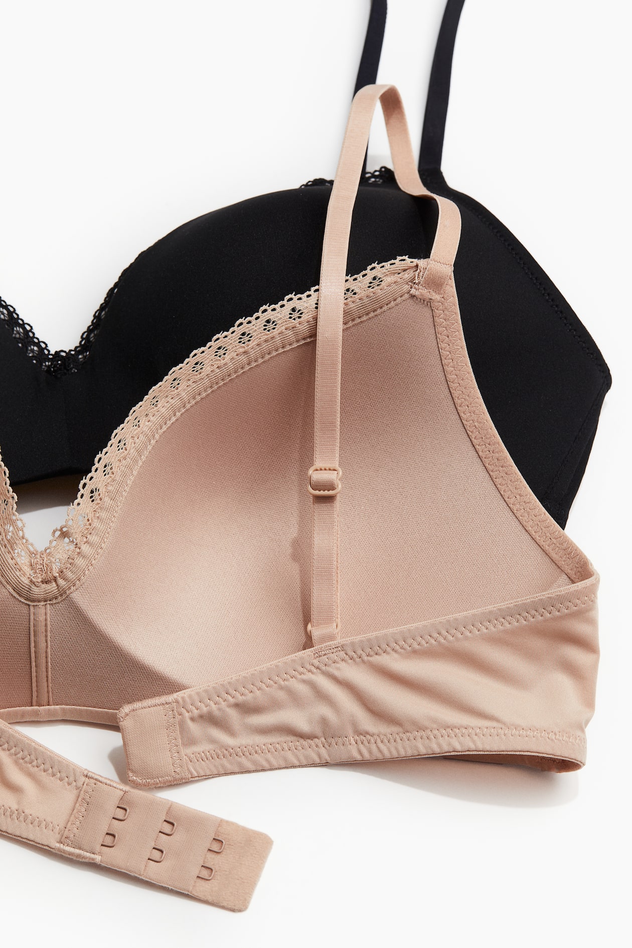 2-pack Padded Soft-cup Microfiber Bras - Beige/black - Ladies | H&M US