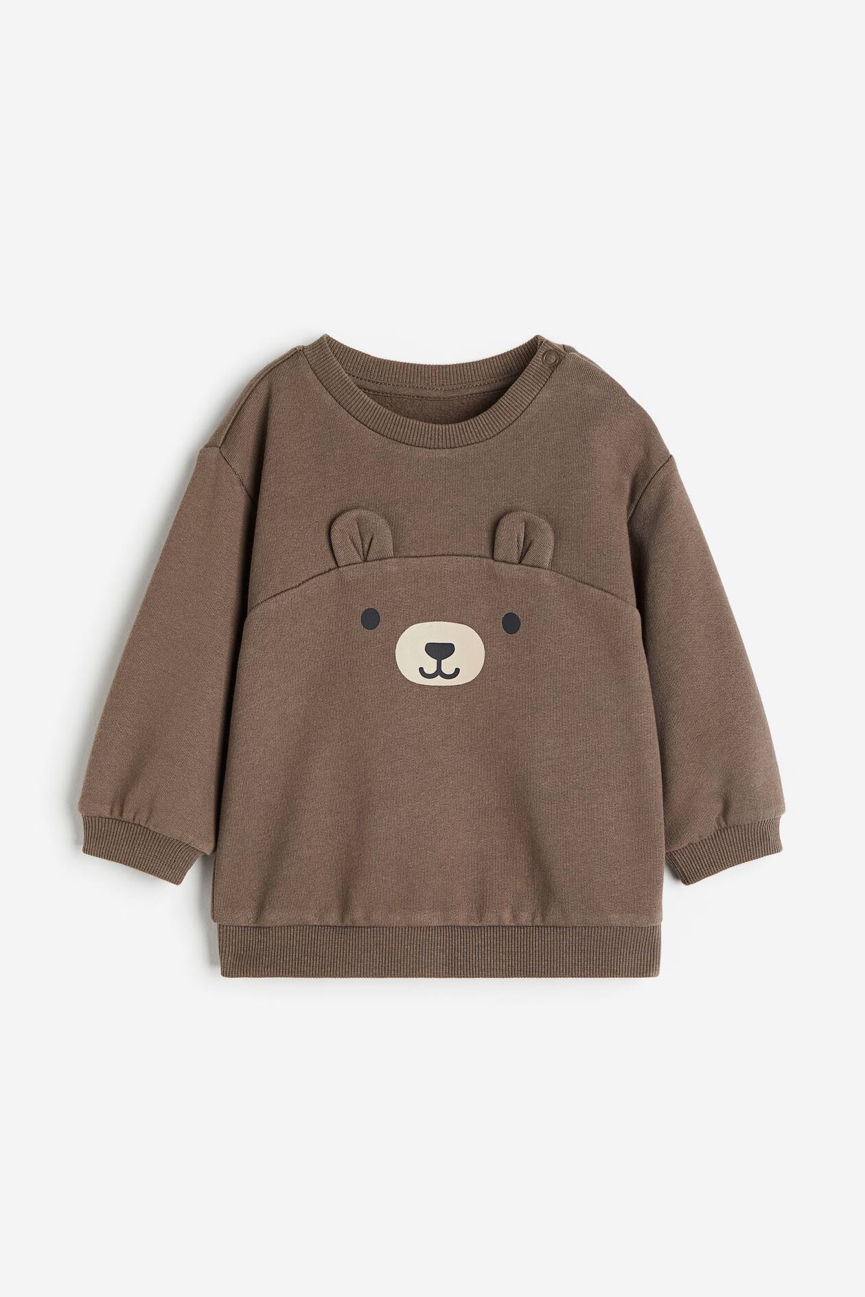 Cotton Sweatshirt - Brown/bear - Kids | H&M US