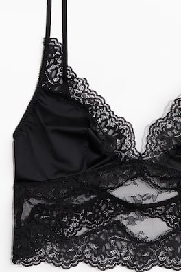 Bralette en encaje y microfibra - Negro - Ladies | H&M MX