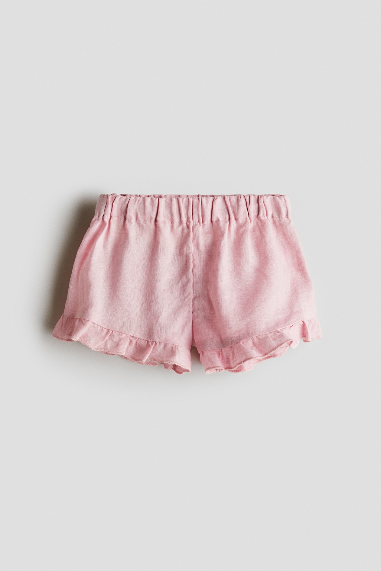 Frilled Linen Shorts - Pink - Kids | H&M AU