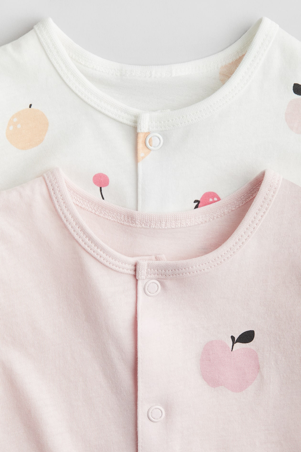 Pack de 2 pijamas de corpo inteiro em algodão - Rosa claro/Fruta ...